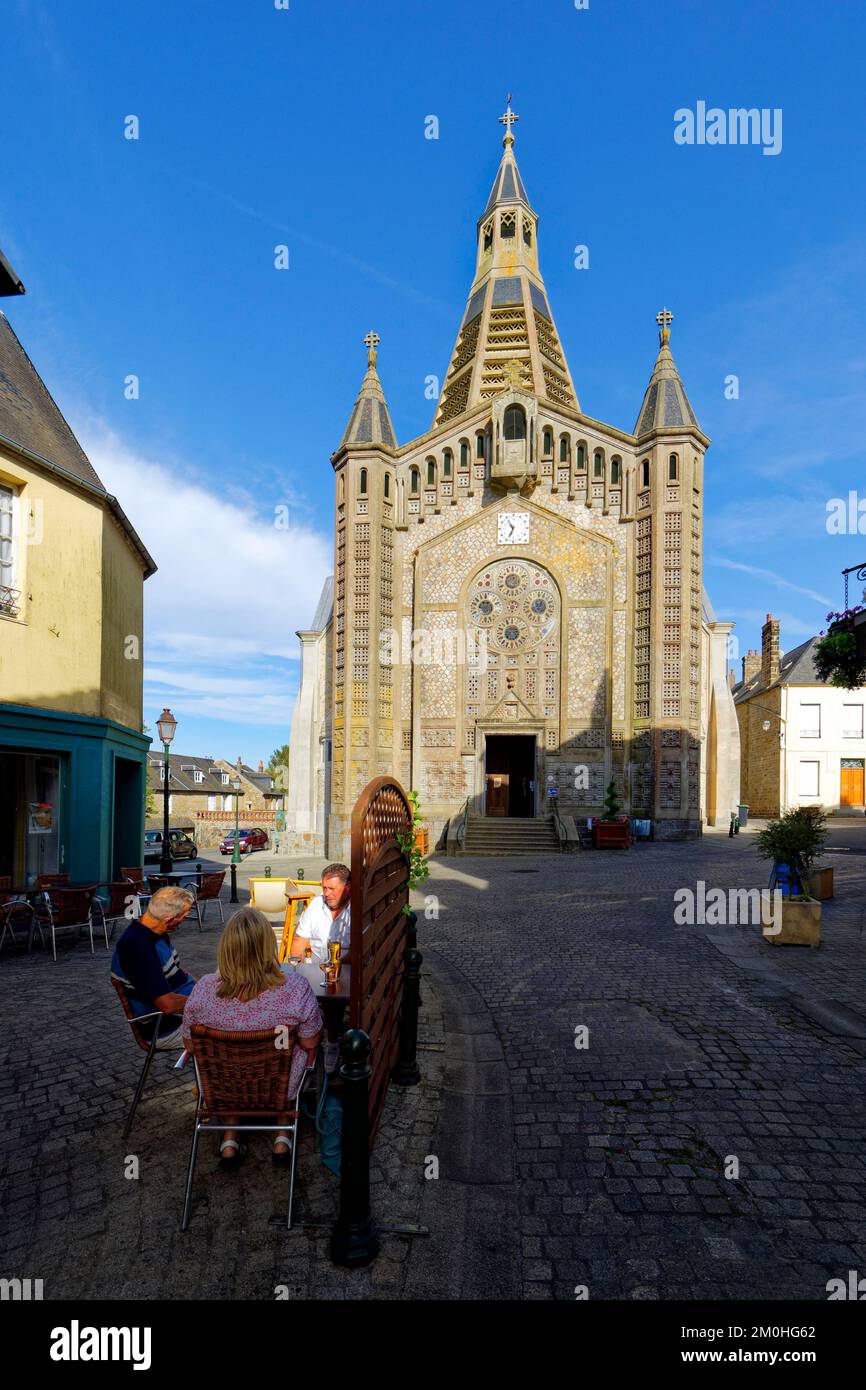 France, Orne, village of Domfront, Saint Julien de Domfront church in ...