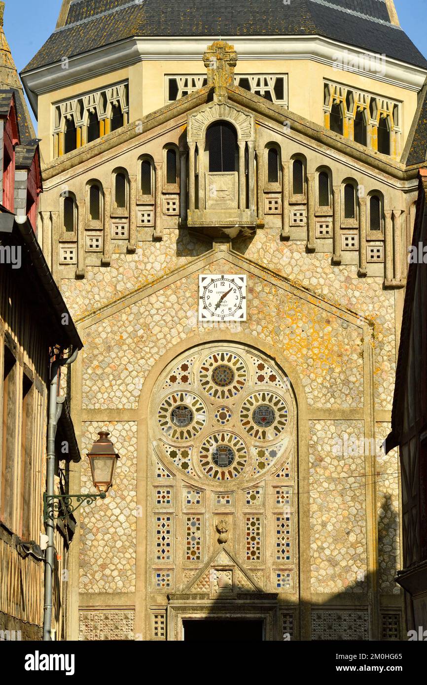 France, Orne, village of Domfront, Saint Julien de Domfront church in ...