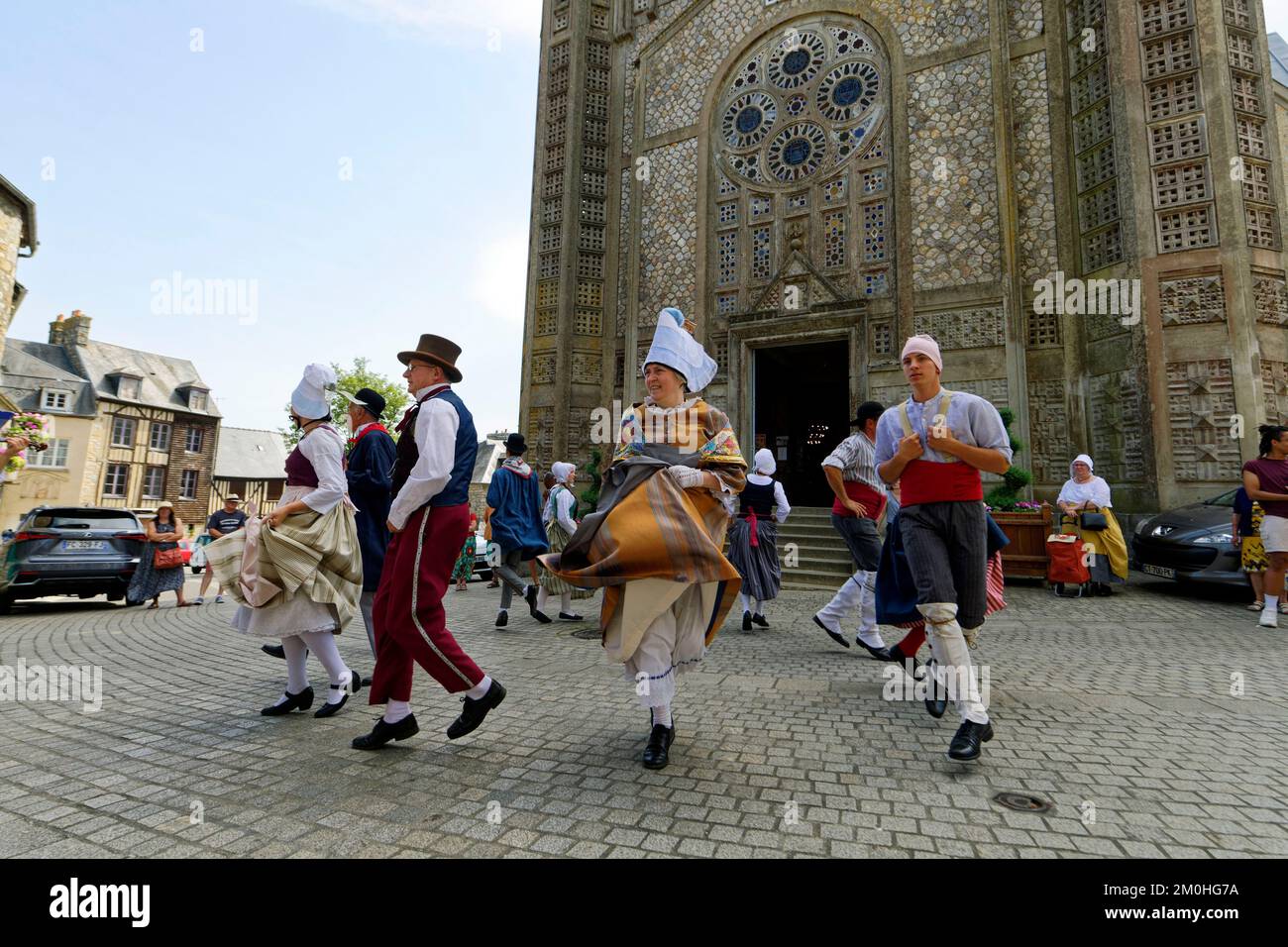France, Orne, village of Domfront, Saint Julien de Domfront church in ...