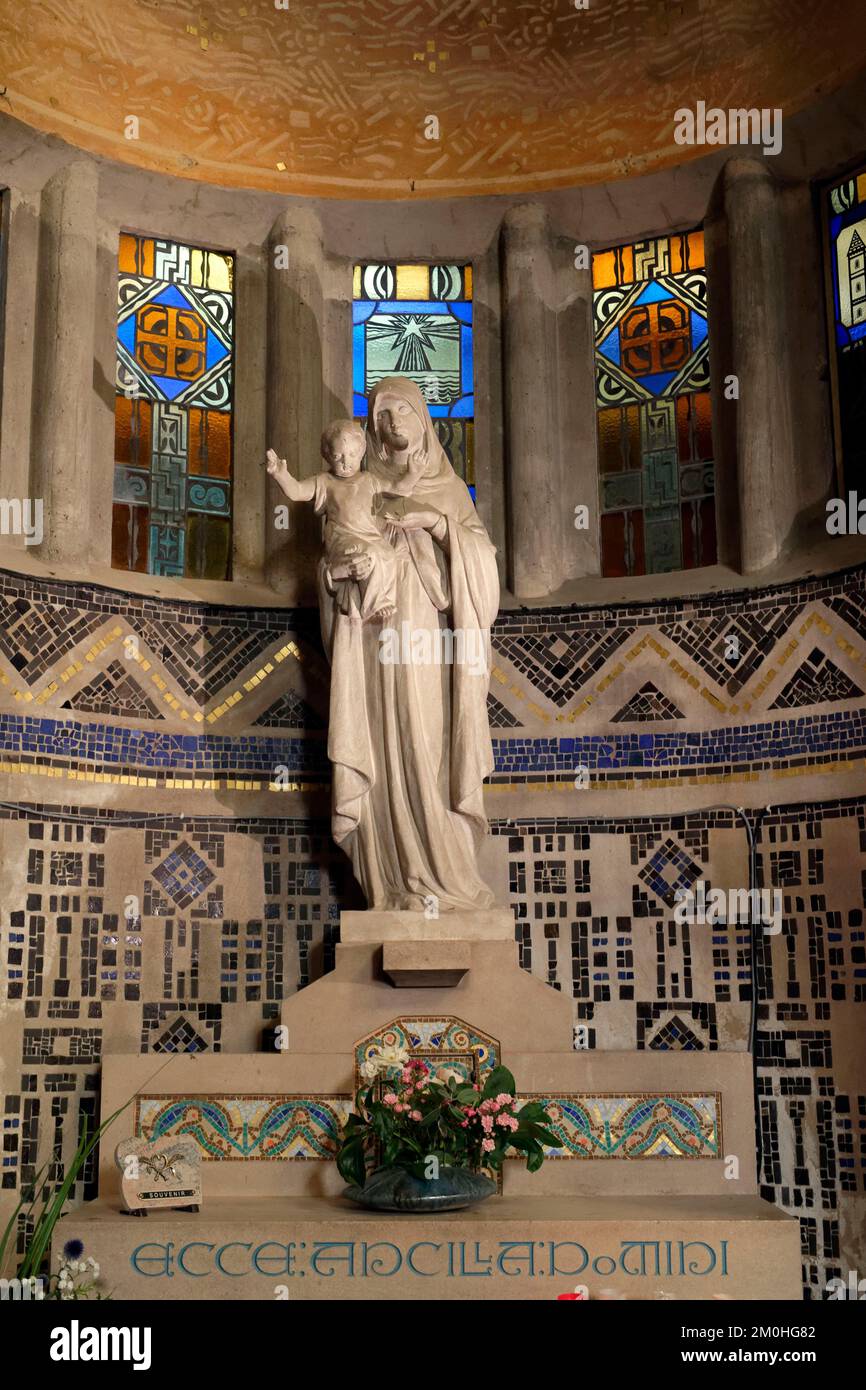 France, Orne, village of Domfront, Saint Julien de Domfront church in ...