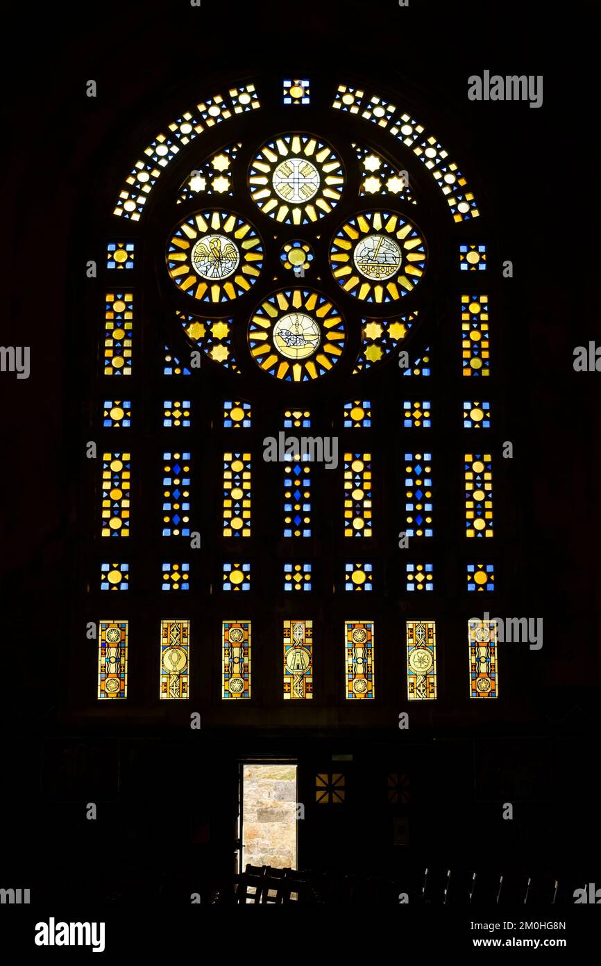 France, Orne, village of Domfront, Saint Julien de Domfront church in ...