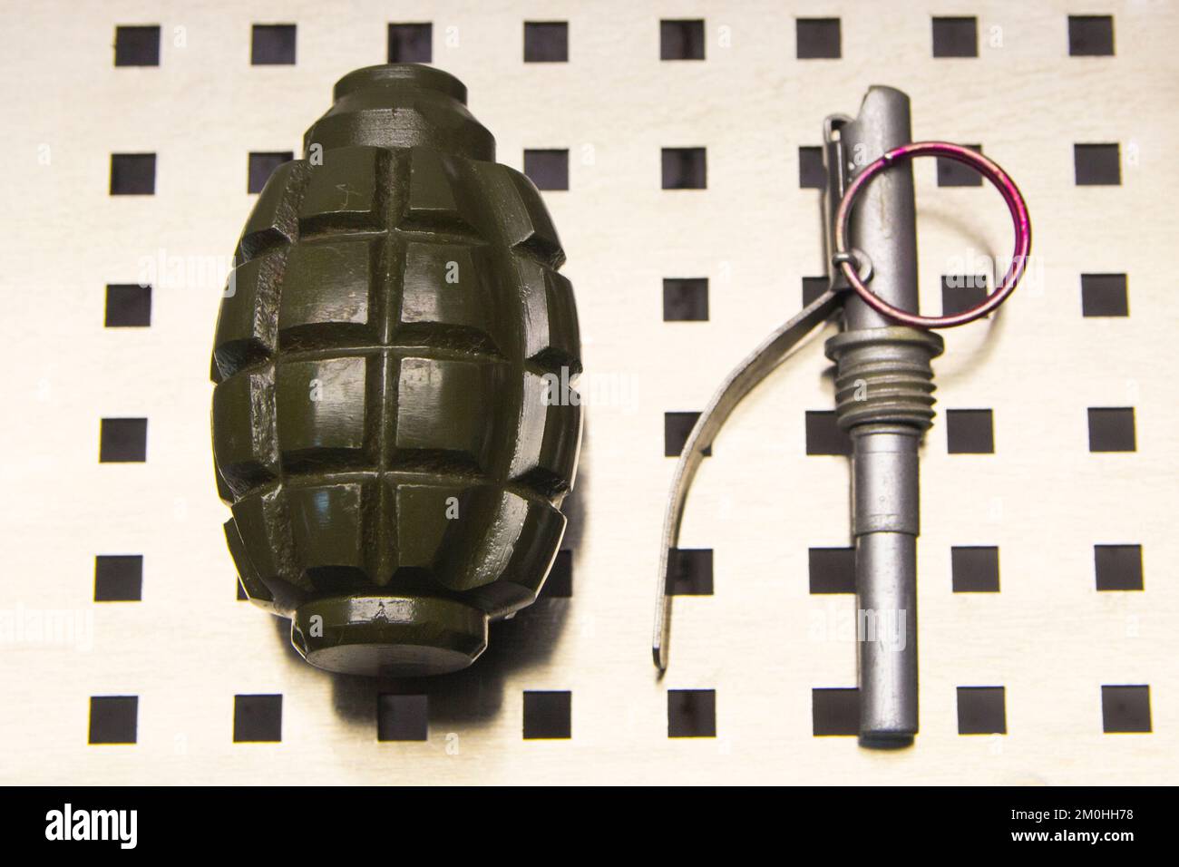 Fragmentation, combat grenade in green color close-up Stock Photo - Alamy