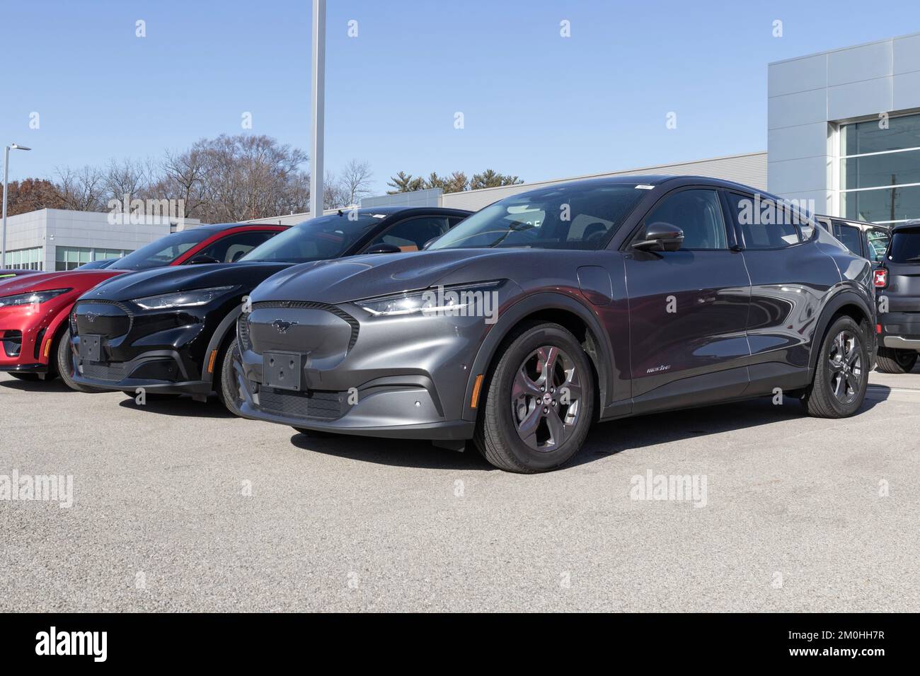 Indianapolis - Circa December 2022: Ford Mustang Mach-E SUV display ...