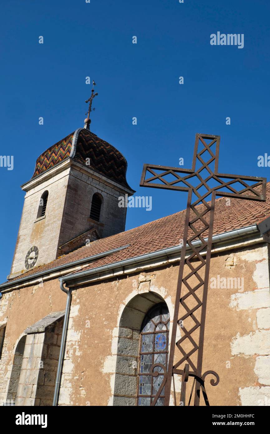 France, Doubs, Romain la Roche, church dated 18th century Stock Photo ...