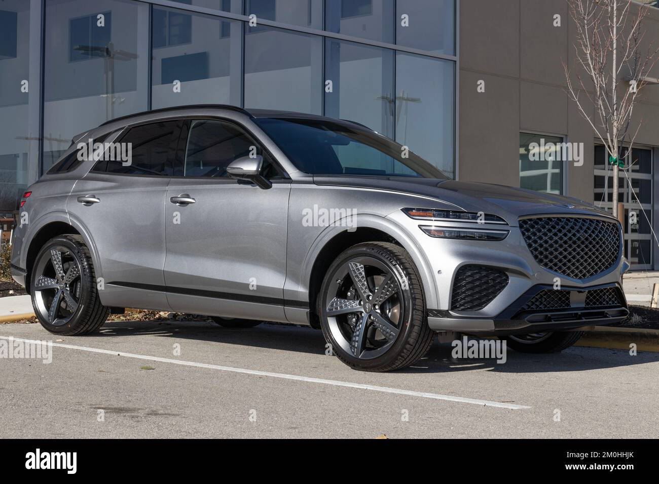 Indianapolis - Circa December 2022: Genesis Hyundai GV70 Luxury SUV display. Genesis offers the ...