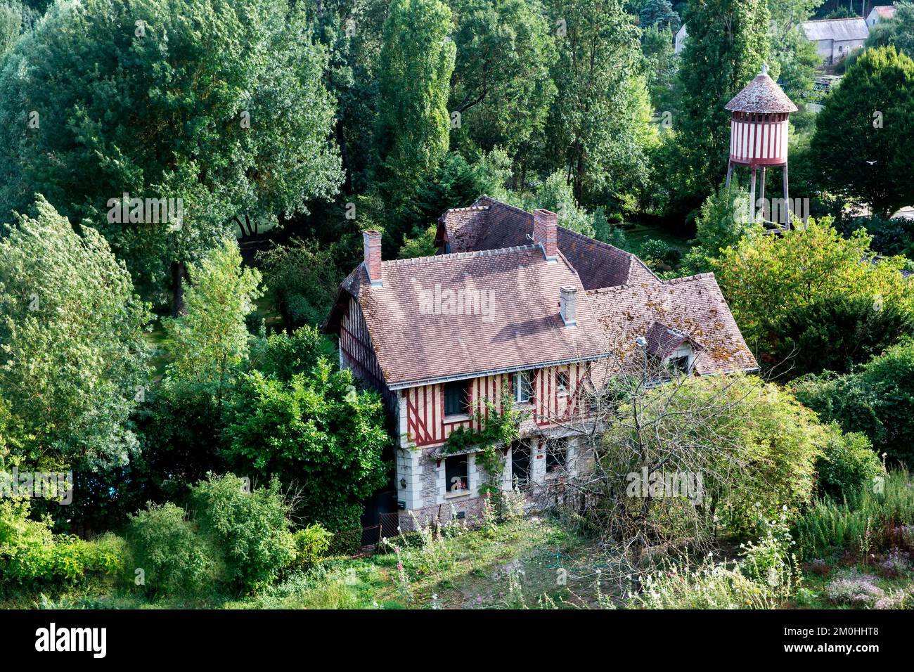 France, Indre et Loire, Cour?ay, Anglo-Norman style house from a hot ...