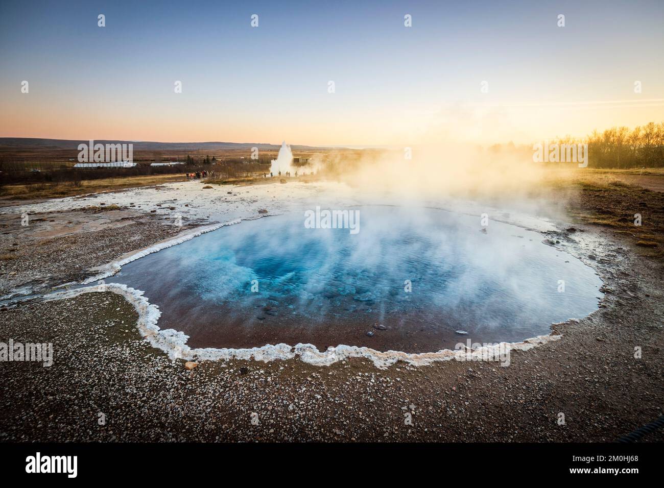 Iceland, Vesturland region, the Geysir geothermal field and its geysers ...