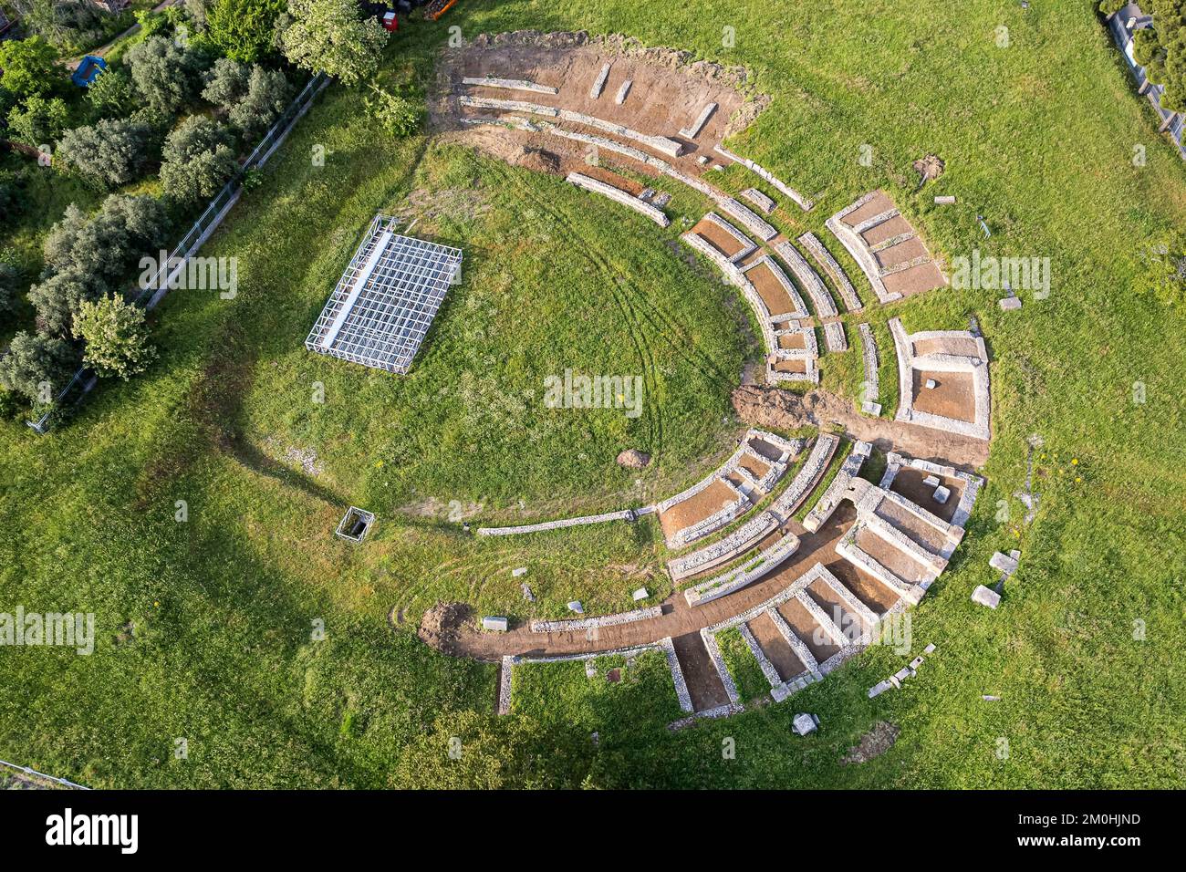 Italy, Basilicata, Venosa, roman amphitheatre ruins (aerial view Stock ...