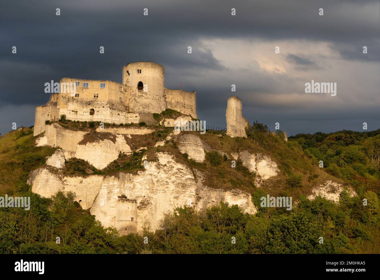 France, Eure, Les Andelys, Chateau Gaillard, 12th century fortress ...