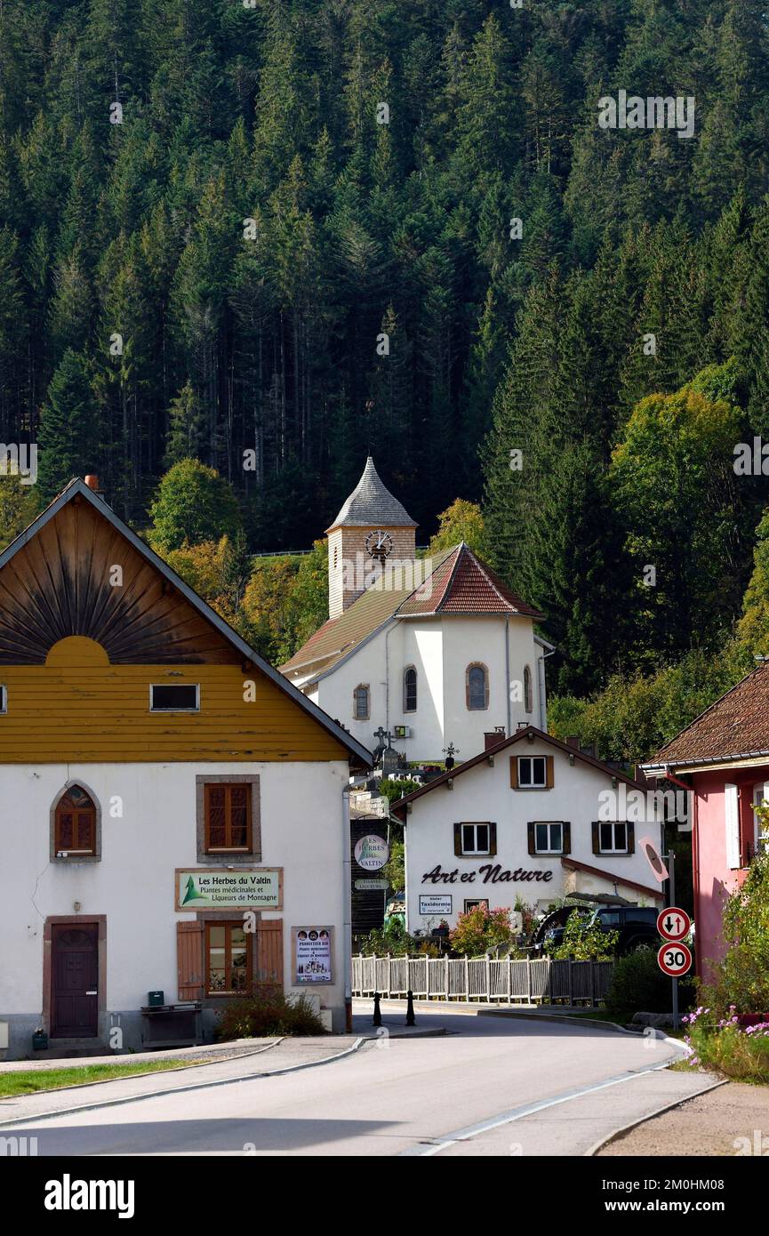 France, Vosges, Le Valtin, village in the upper valley of the Meurthe ...