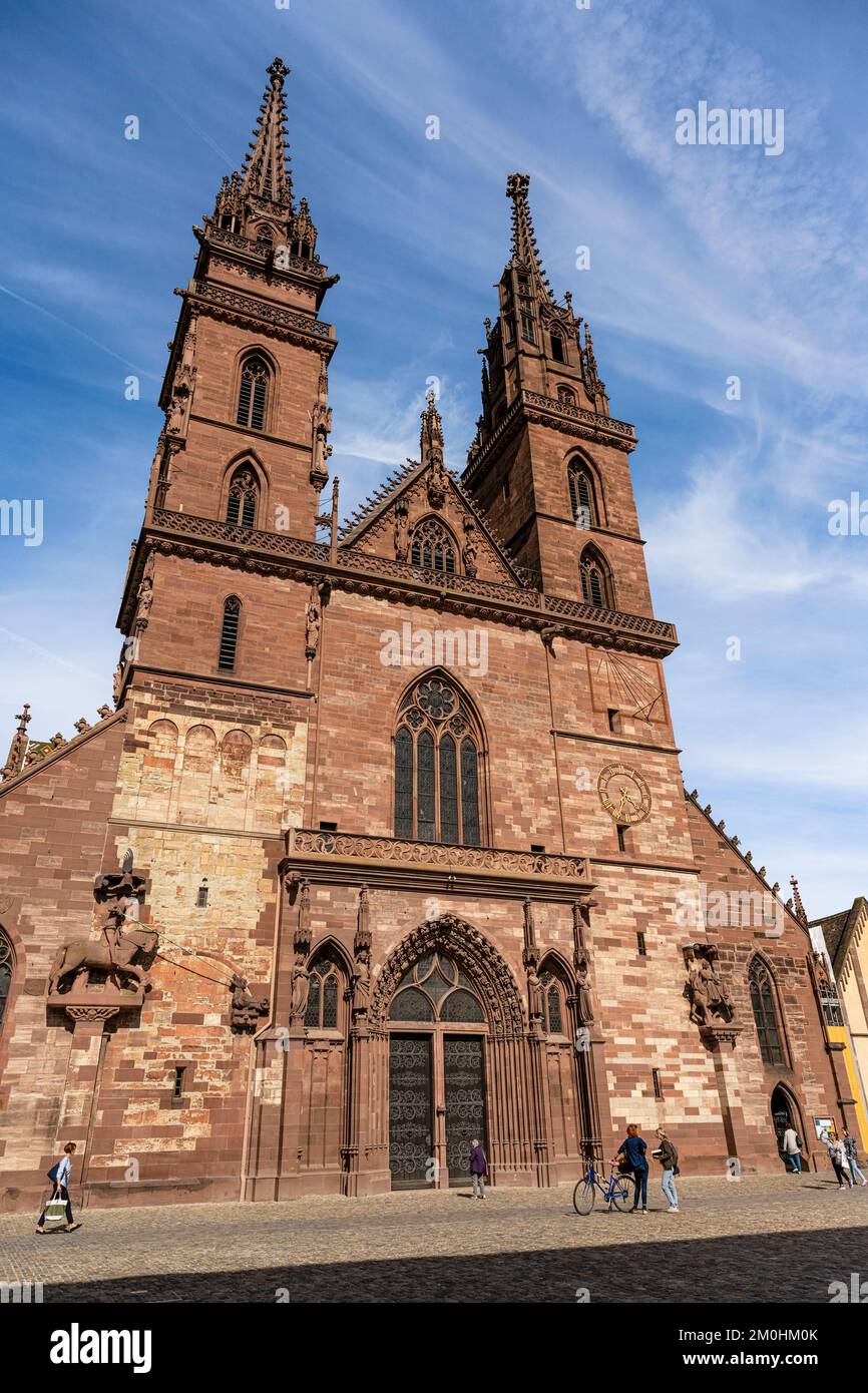 Switzerland, Basel, the Minster or Protestant Cathedral of Our Lady of ...