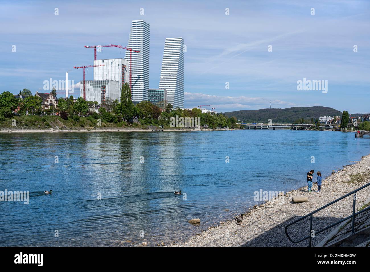 Switzerland, Basel, the Roche Towers, the tallest in Switzerland ...