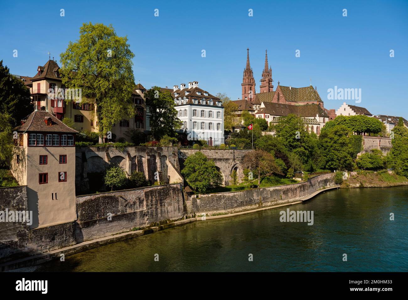 Switzerland, Basel, the left bank of the Rhine, the Minster or ...