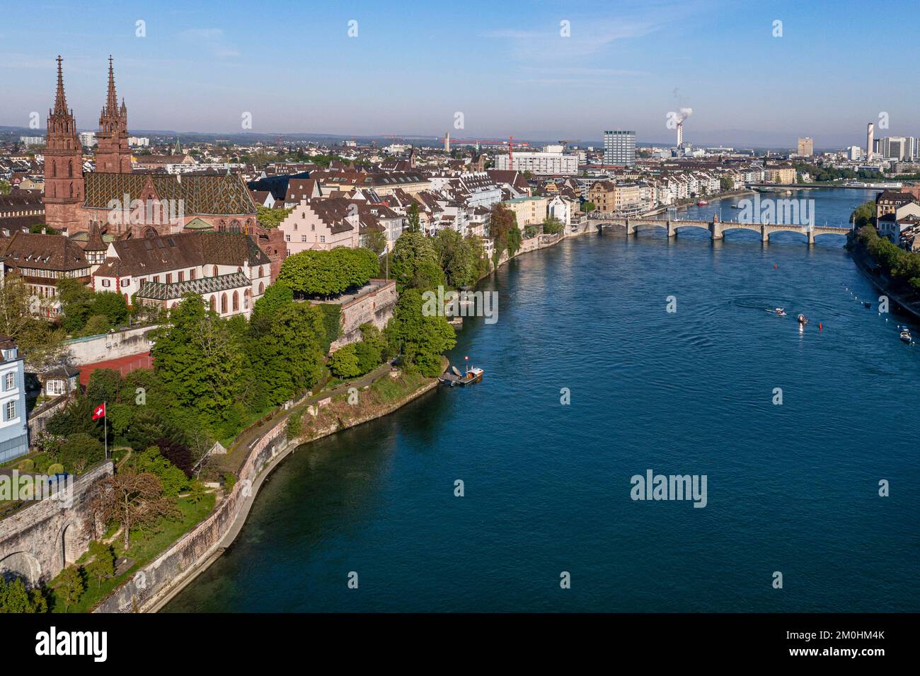 Switzerland, Basel, the left bank of the Rhine, the Minster or ...