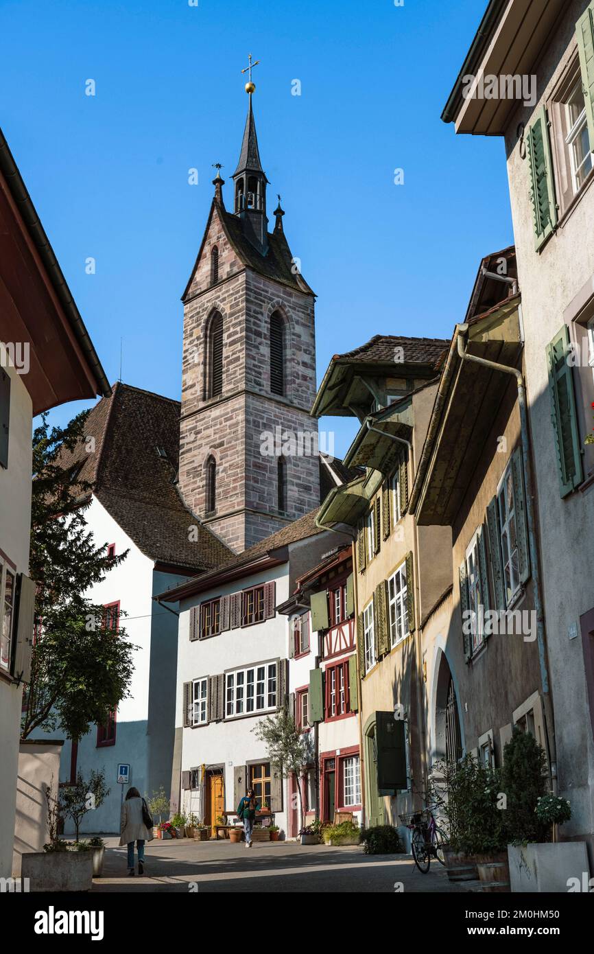 Switzerland, Basel, Old town of Greater Basel (left bank), Petersgasse ...