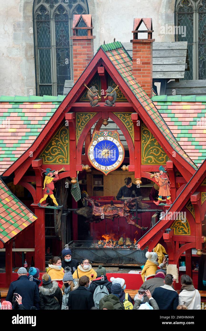 France, Haut Rhin, Strasbourg, Ribeauvillé, the medieval christmas ...