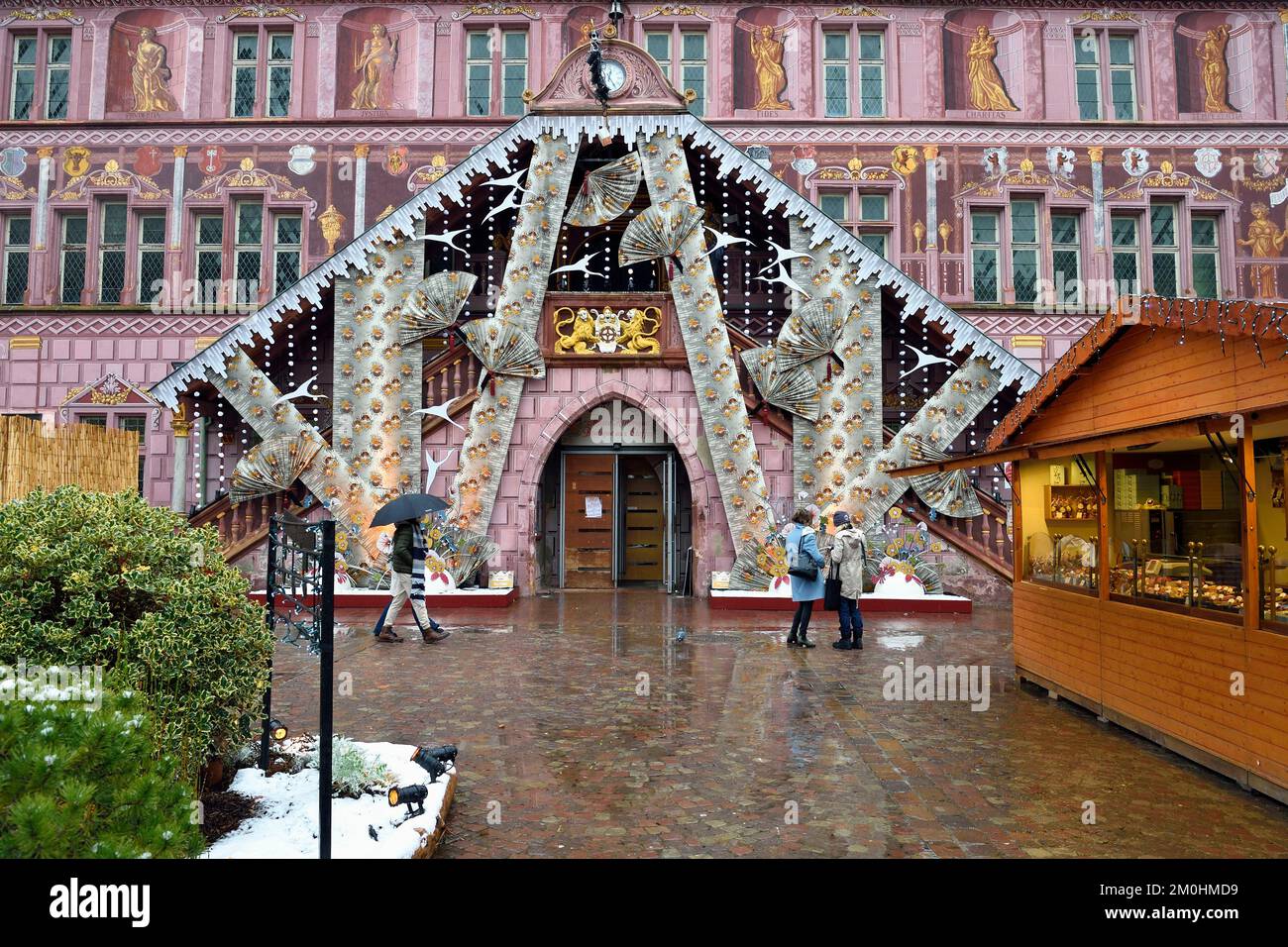 France, Haut Rhin, Mulhouse, the Town Hall decorated with the official ...
