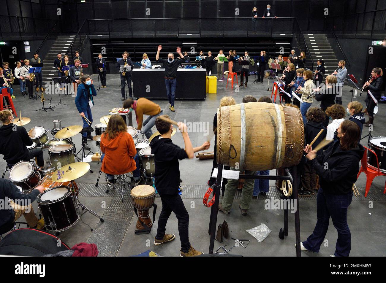 France, Meurthe-et-Moselle, Nancy, rehearsal of the Fanfare des Enfants ...