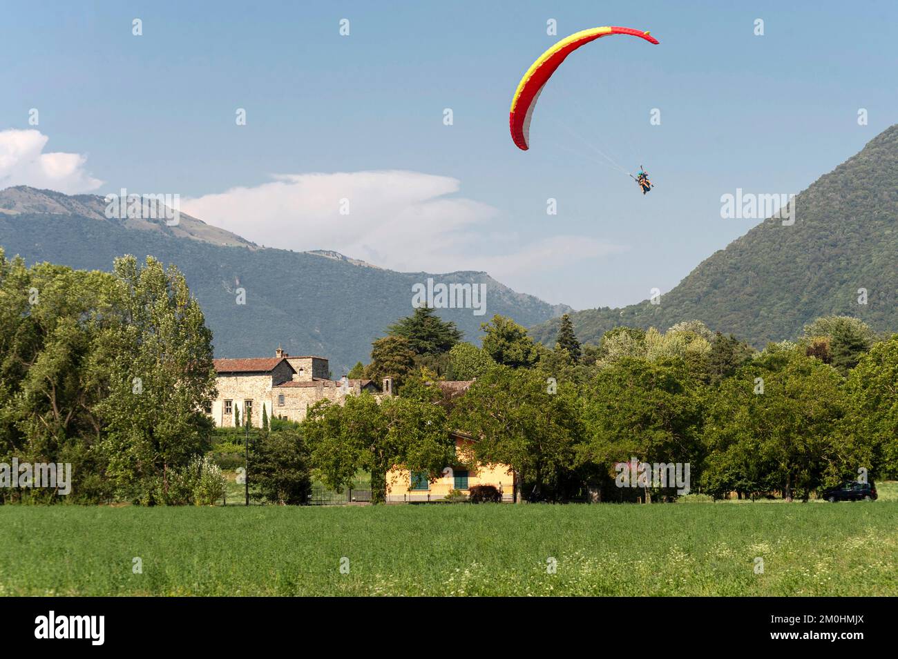 paragliding, monasterolo, italy Stock Photo - Alamy