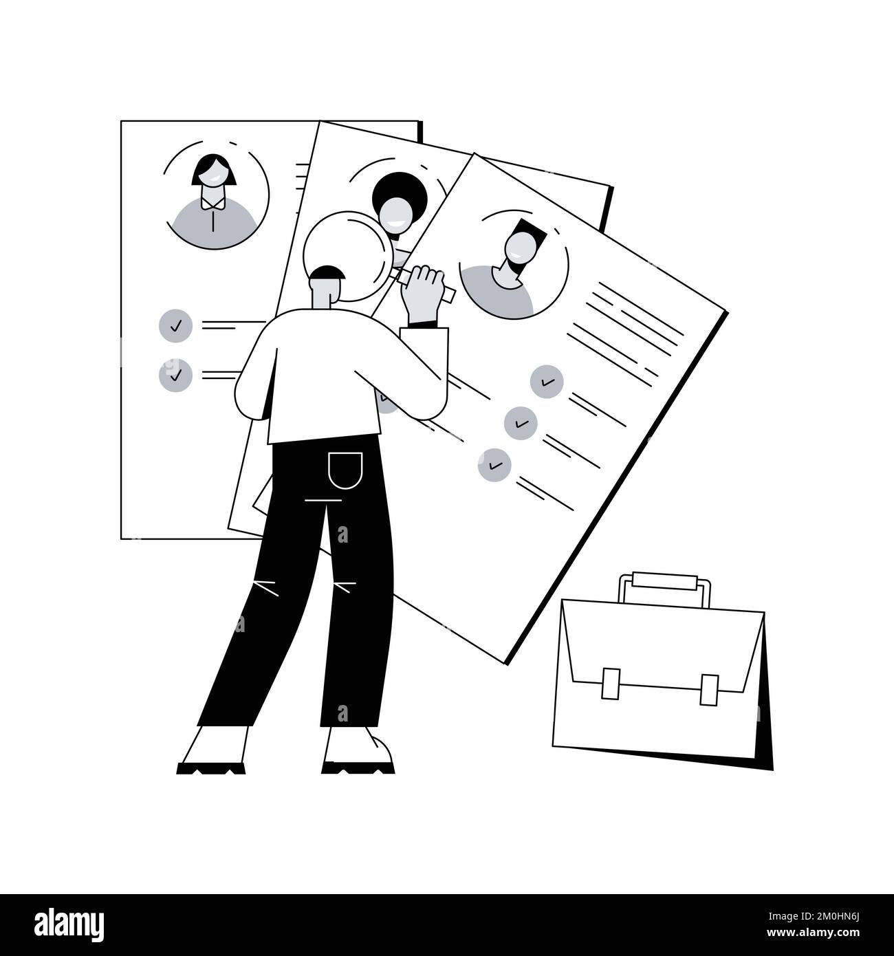 Wanted employees abstract concept vector illustration. Vacant job ...