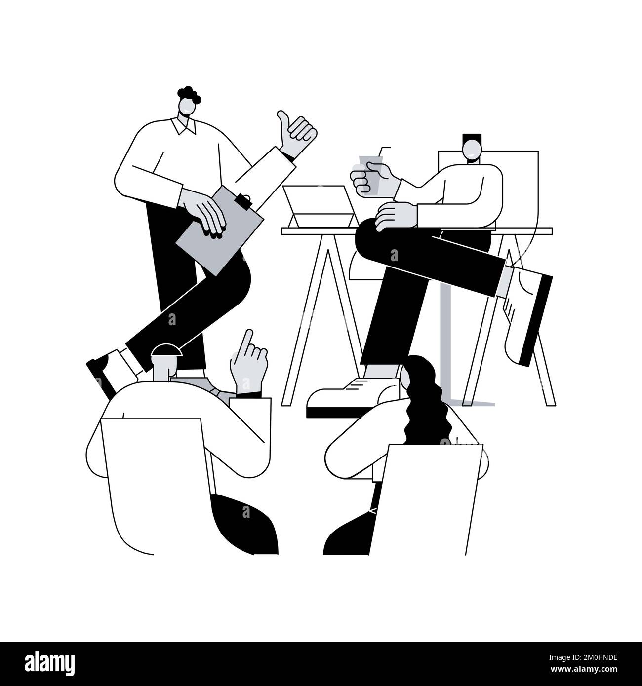 Meeting abstract concept vector illustration. Business meeting room ...