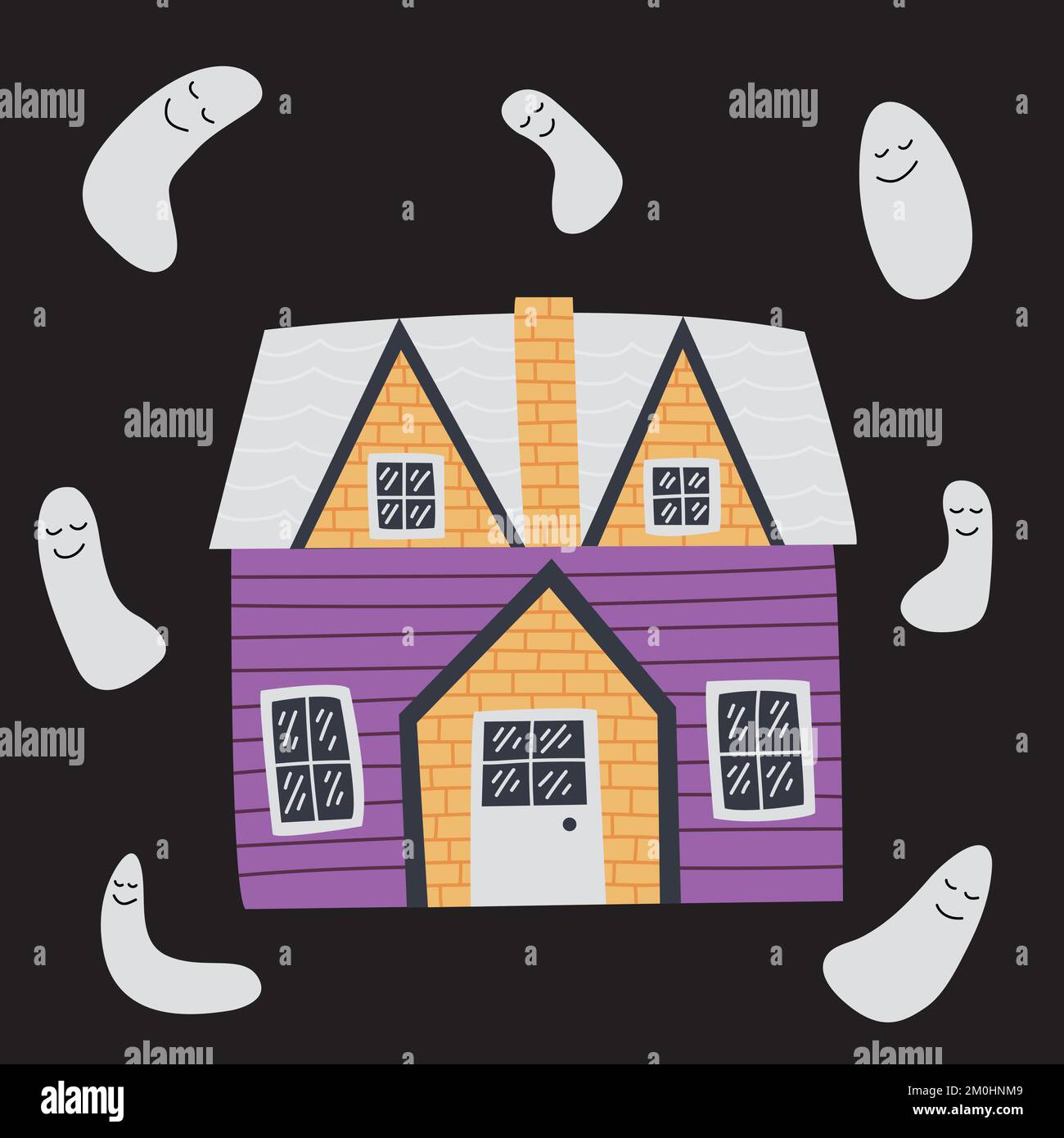 Halloween house with ghosts Stock Vector Image & Art - Alamy