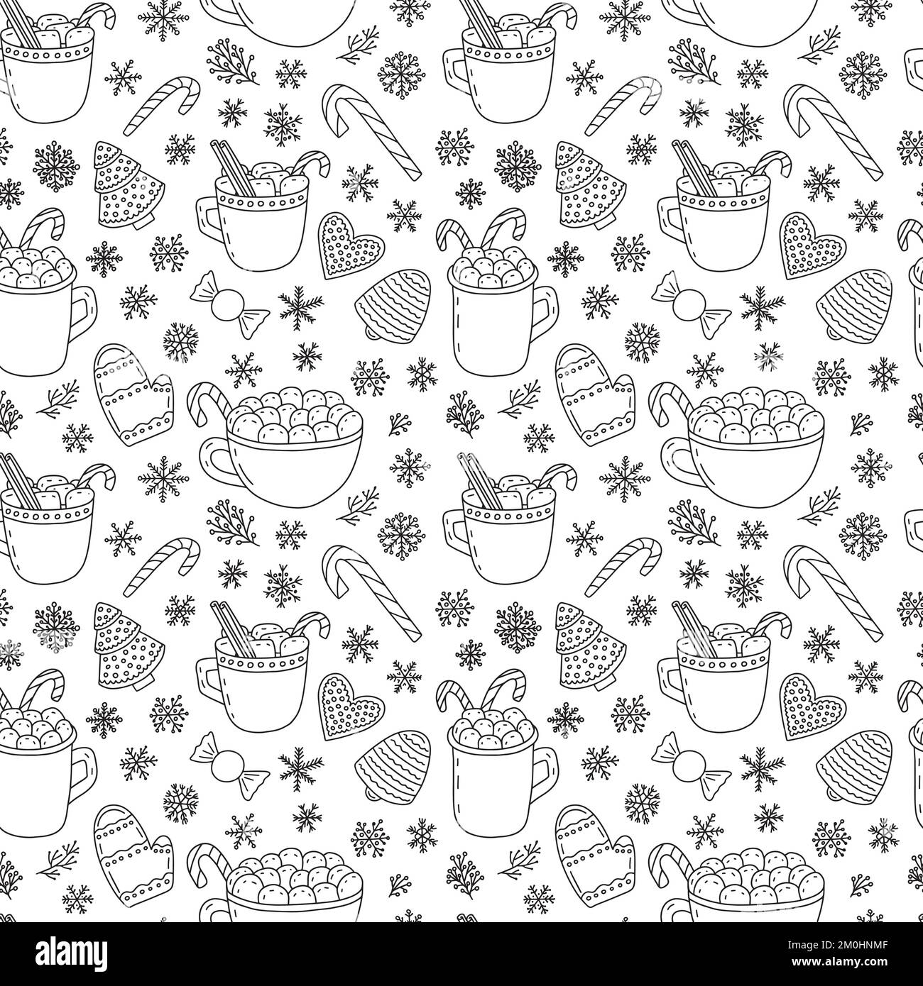 Cocoa drink marshmallow christmas Black and White Stock Photos & Images ...