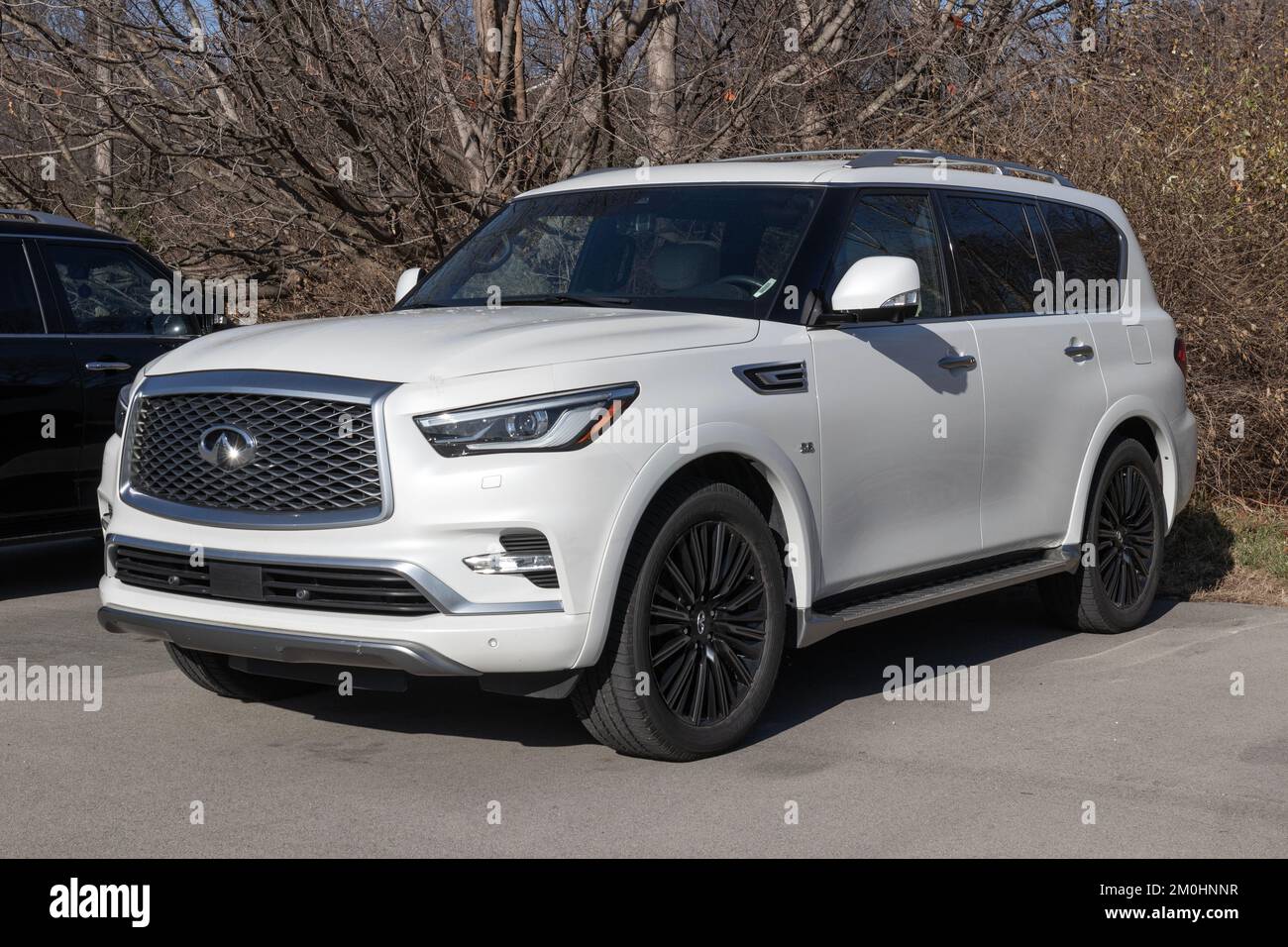 Indianapolis - Circa December 2022: Used Infiniti QX80 display at a ...