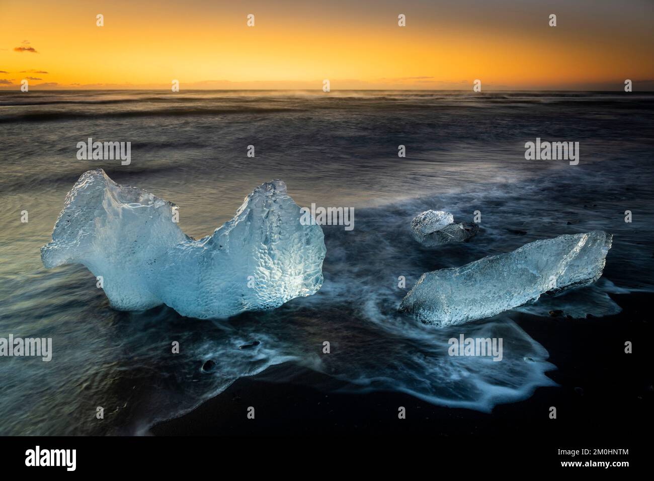 Iceland, Austurland region, J?kuls?rl?n, Diamond beach: the diamond ...