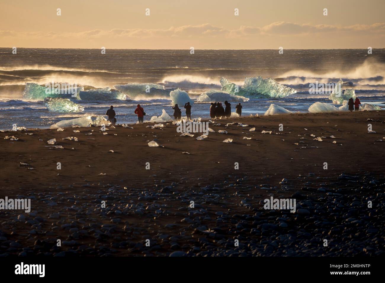 Iceland, Austurland region, J?kuls?rl?n, Diamond beach: the diamond ...