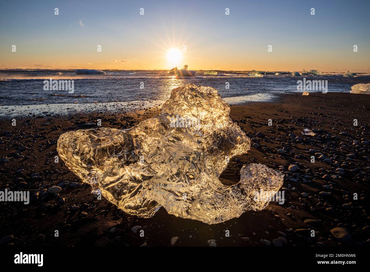 Iceland, Austurland region, J?kuls?rl?n, Diamond beach: the diamond ...