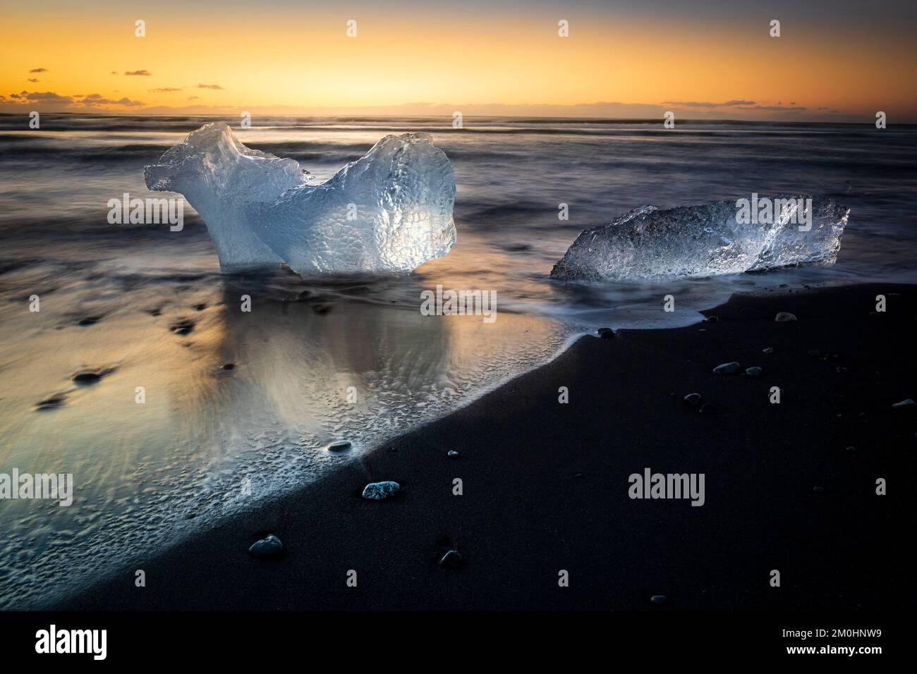 Iceland, Austurland region, J?kuls?rl?n, Diamond beach: the diamond ...