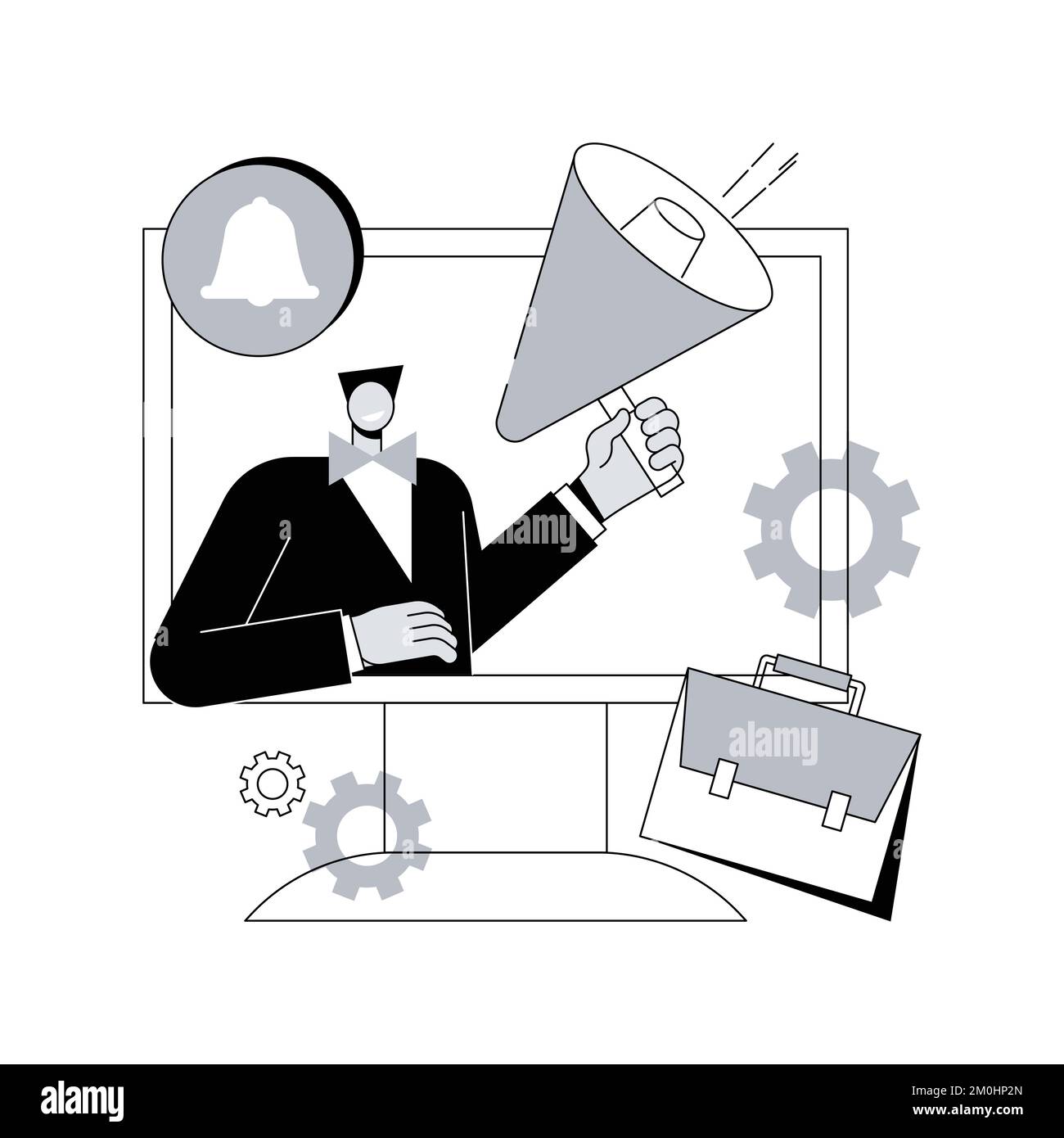 Job alert abstract concept vector illustration. Job notification ...