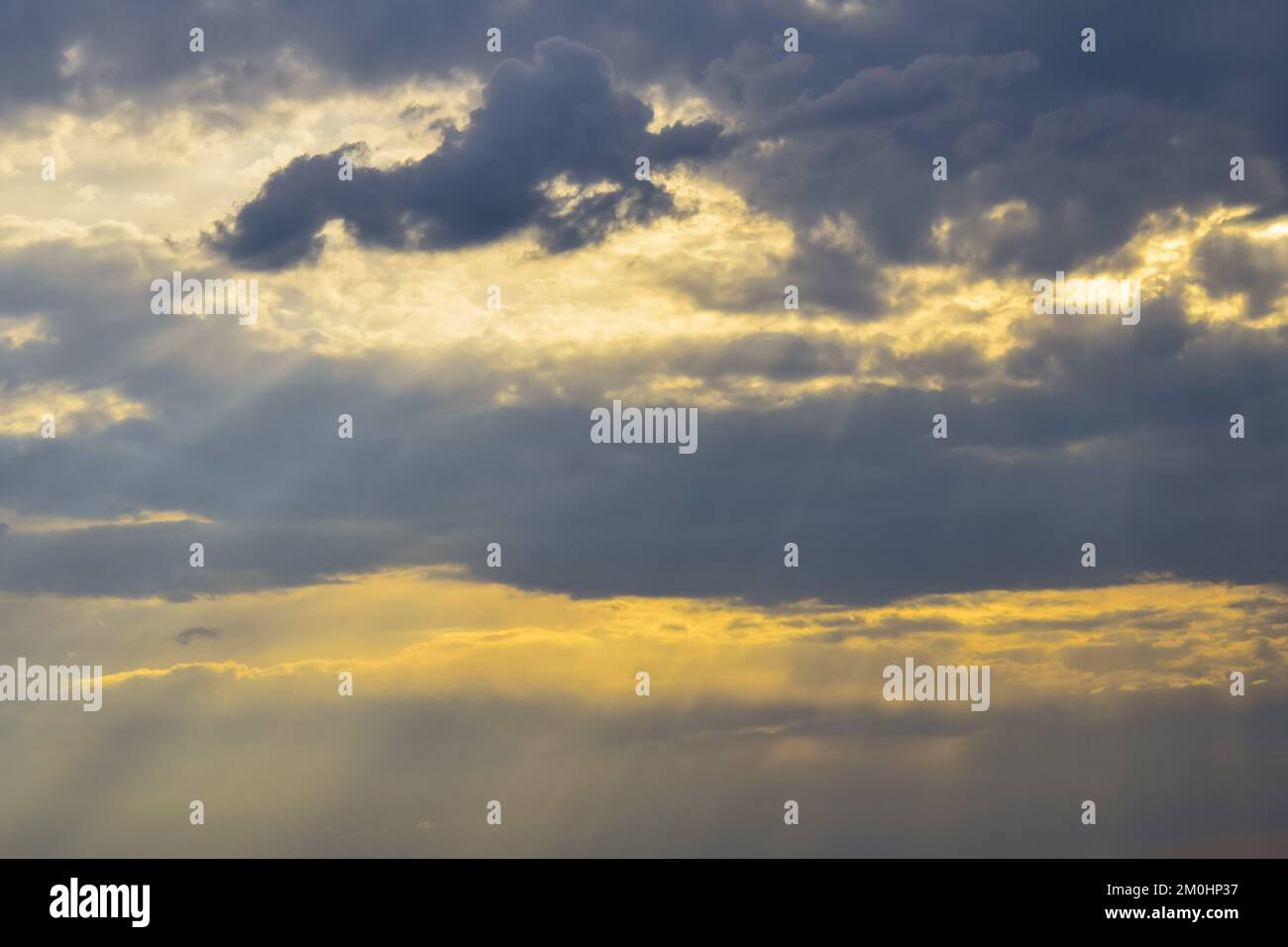 Picturesque sky with thunderstorms cumulus clouds. Overcast sky with ...