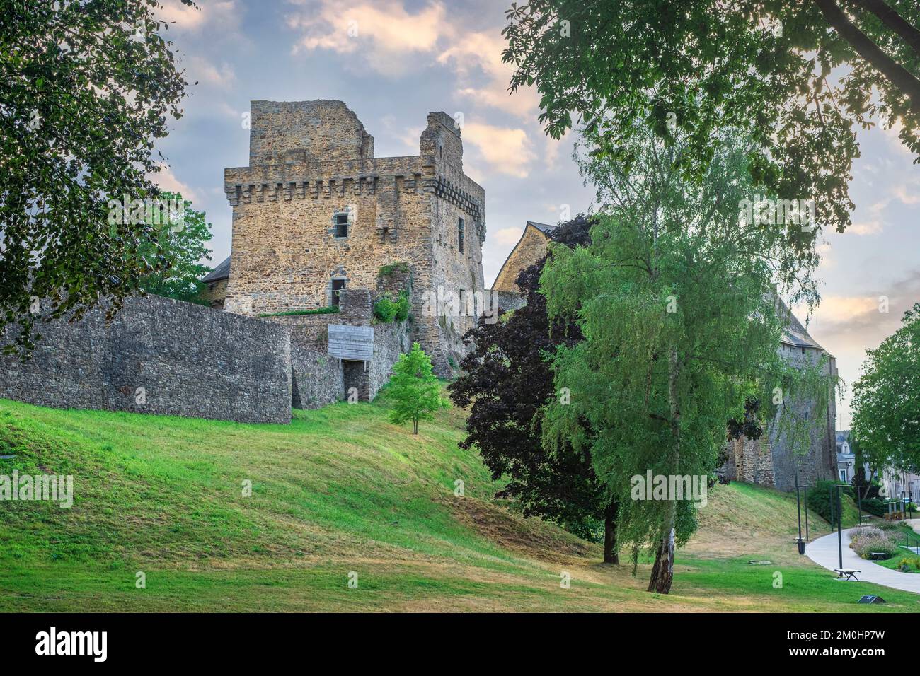 France, Loire-Atlantique, Chateaubriant, the 11th century medieval ...