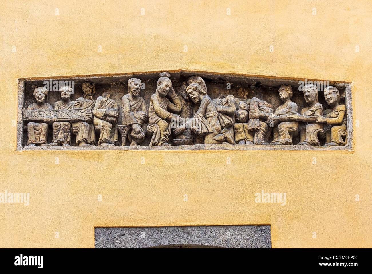 France, Puy-de-Dome, Clermont-Ferrand, 12th century carved lintel from ...