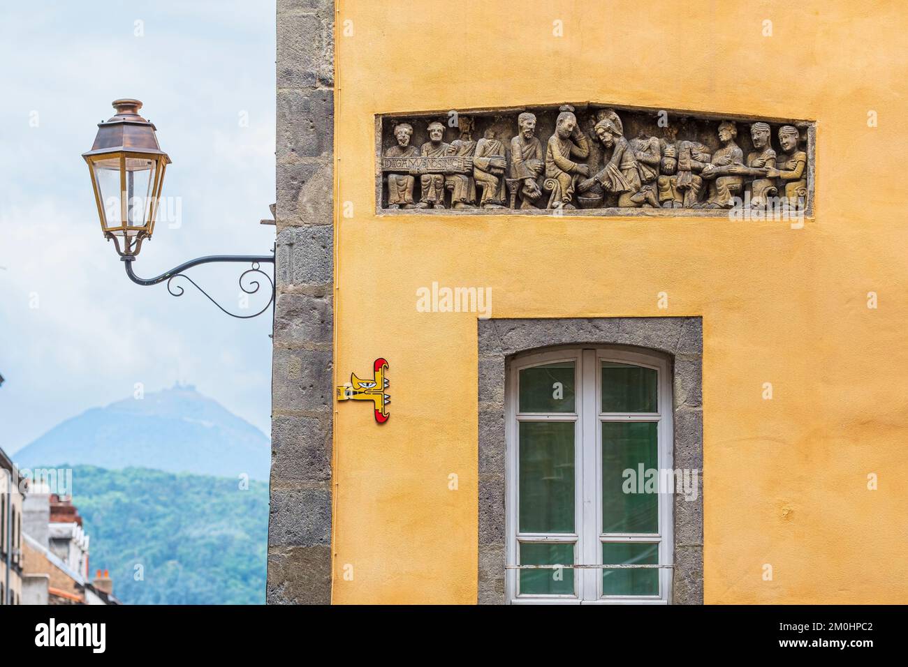 France, Puy-de-Dome, Clermont-Ferrand, 12th century carved lintel from ...