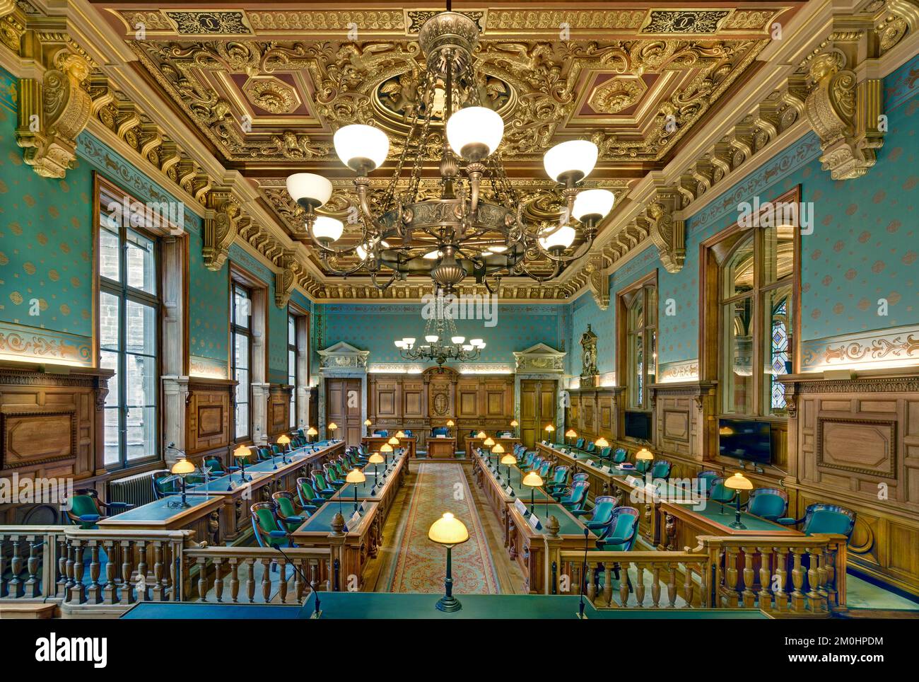 France, Paris, ?le de la Cit? (City island), courthouse, court of ...