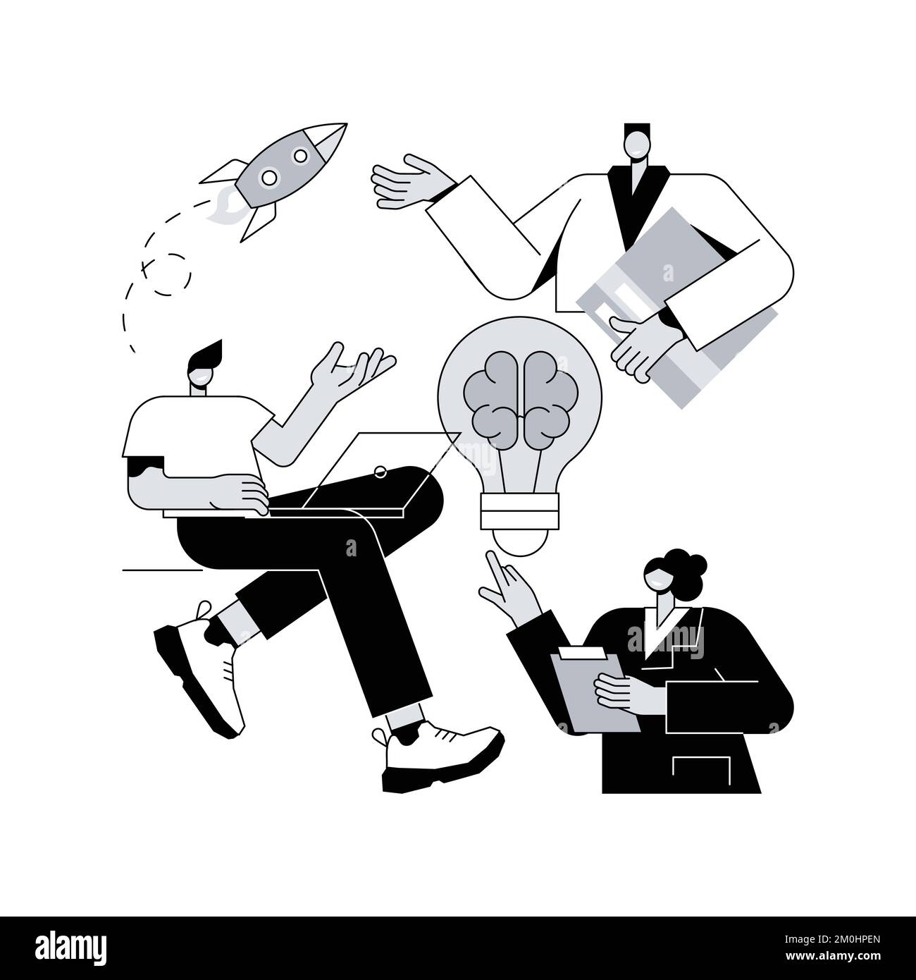 Brainstorm abstract concept vector illustration. Group creativity ...