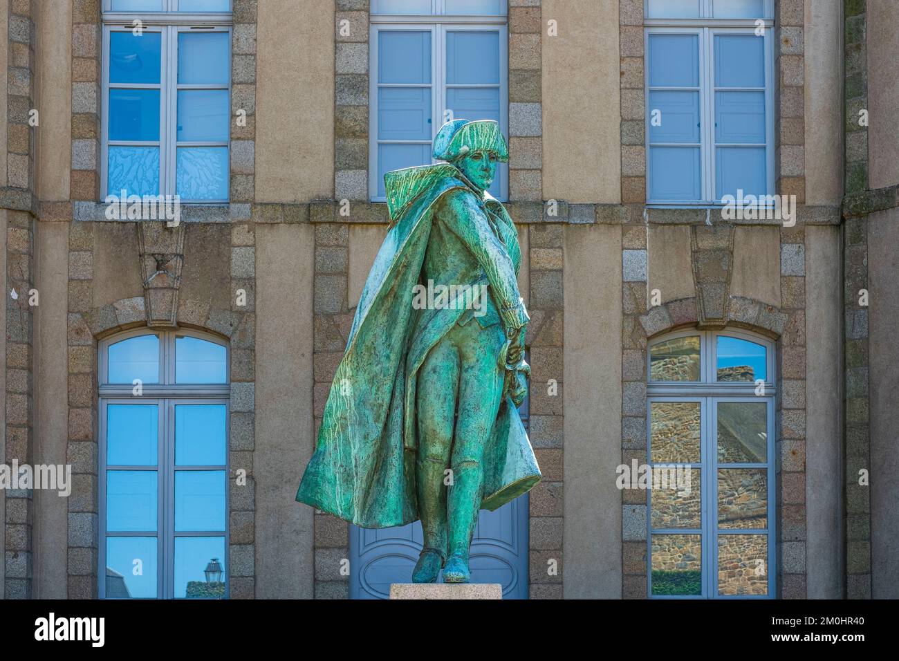 France, Ille-et-Vilaine, Fougeres, statue in tribute to Armand-Charles ...