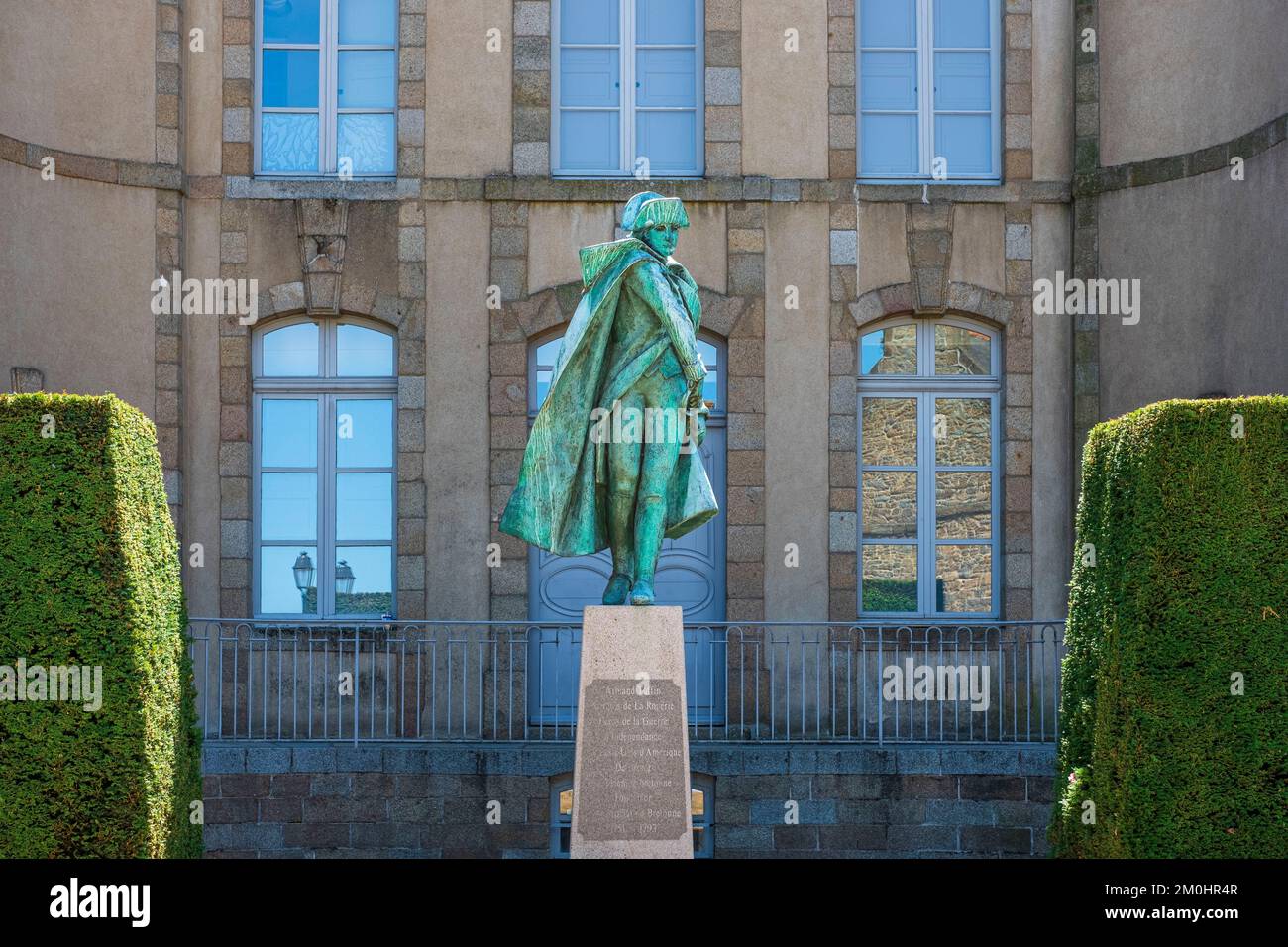 France, Ille-et-Vilaine, Fougeres, statue in tribute to Armand-Charles ...