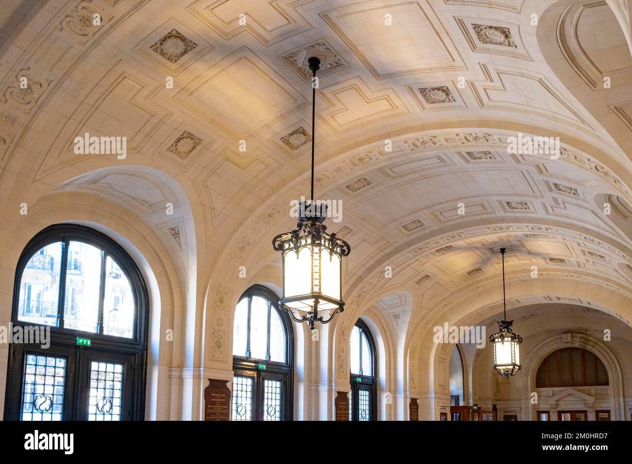 France, Paris, Sorbonne University, ceiling of the Grand Vestibule ...