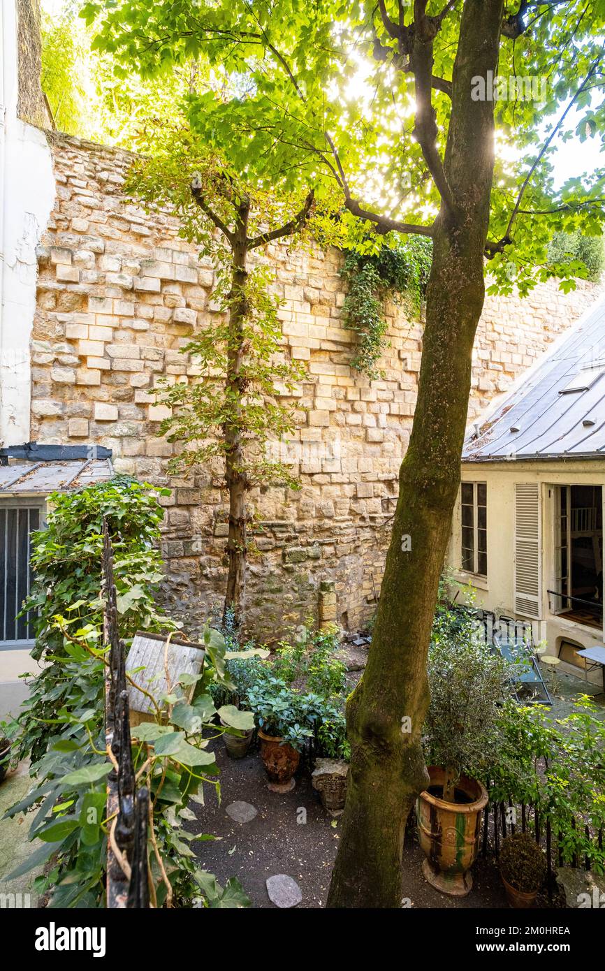 France, Paris, remains of the enclosure of Philippe Auguste, Cardinal ...