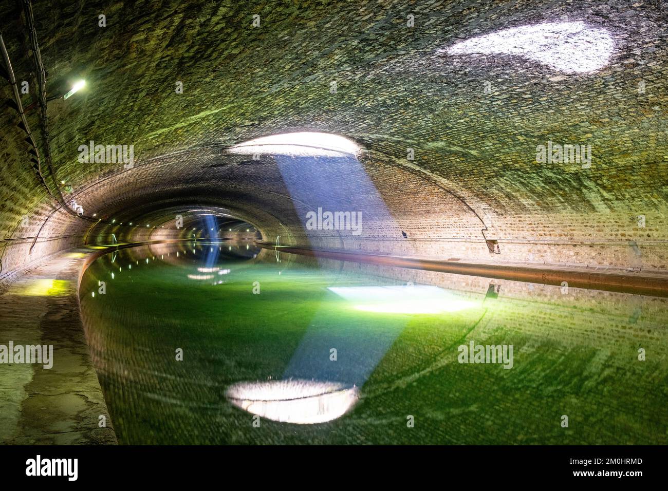 France, Paris, the underground vault of the Canal Saint Martin Stock ...