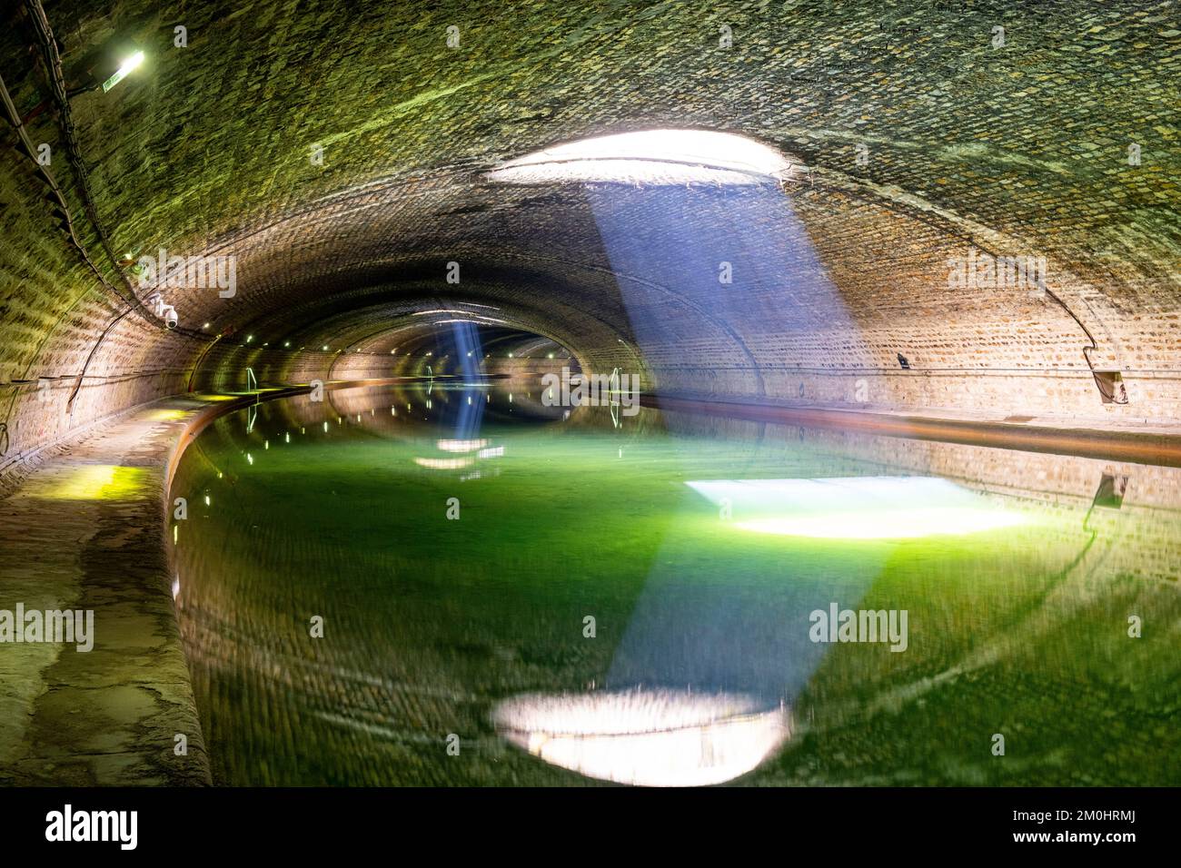 France, Paris, the underground vault of the Canal Saint Martin Stock ...