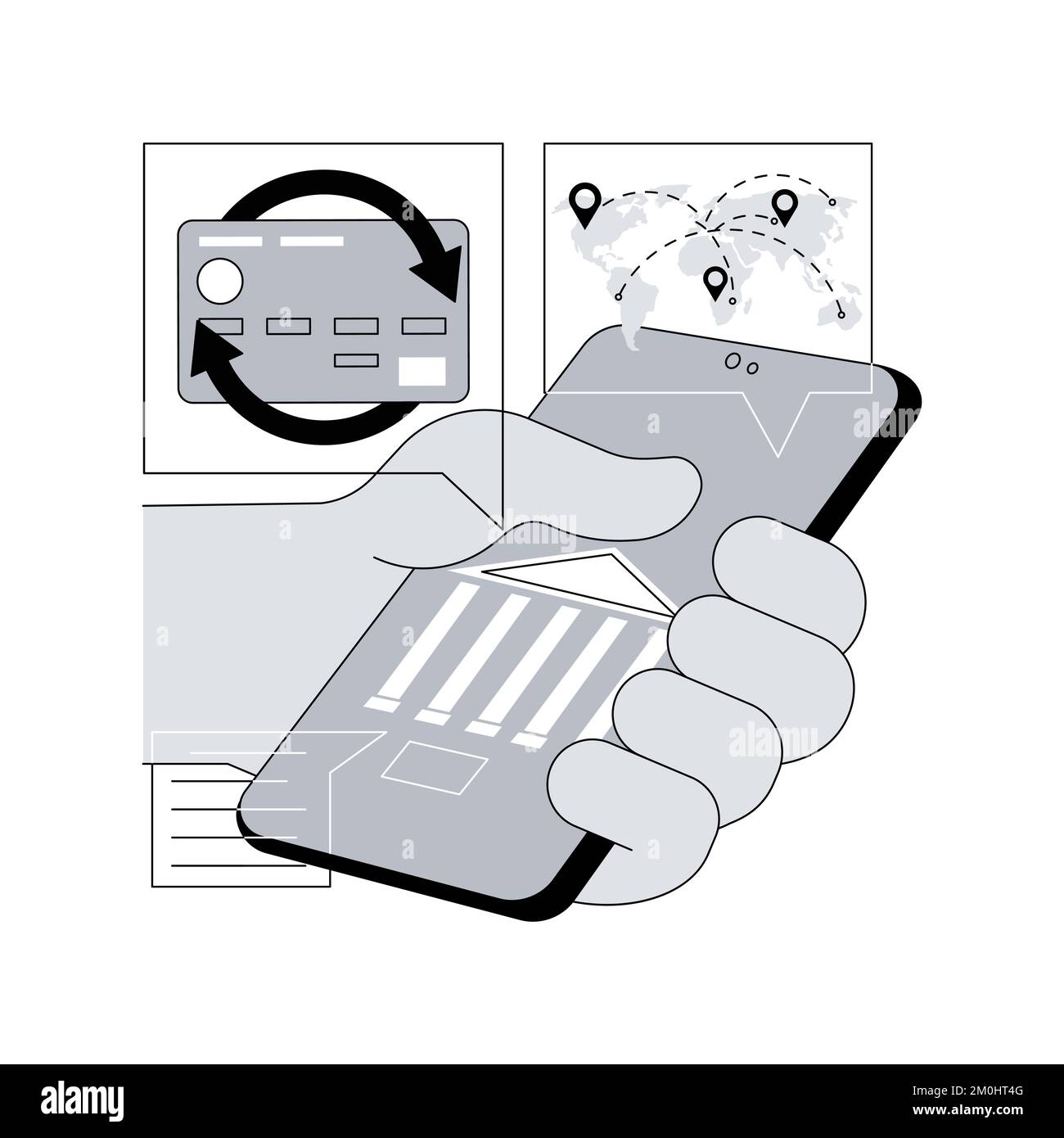 Money transfer abstract concept vector illustration. Credit card ...