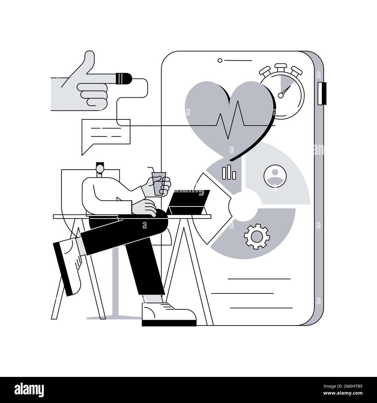 Digital wellbeing abstract concept vector illustration. Office ...