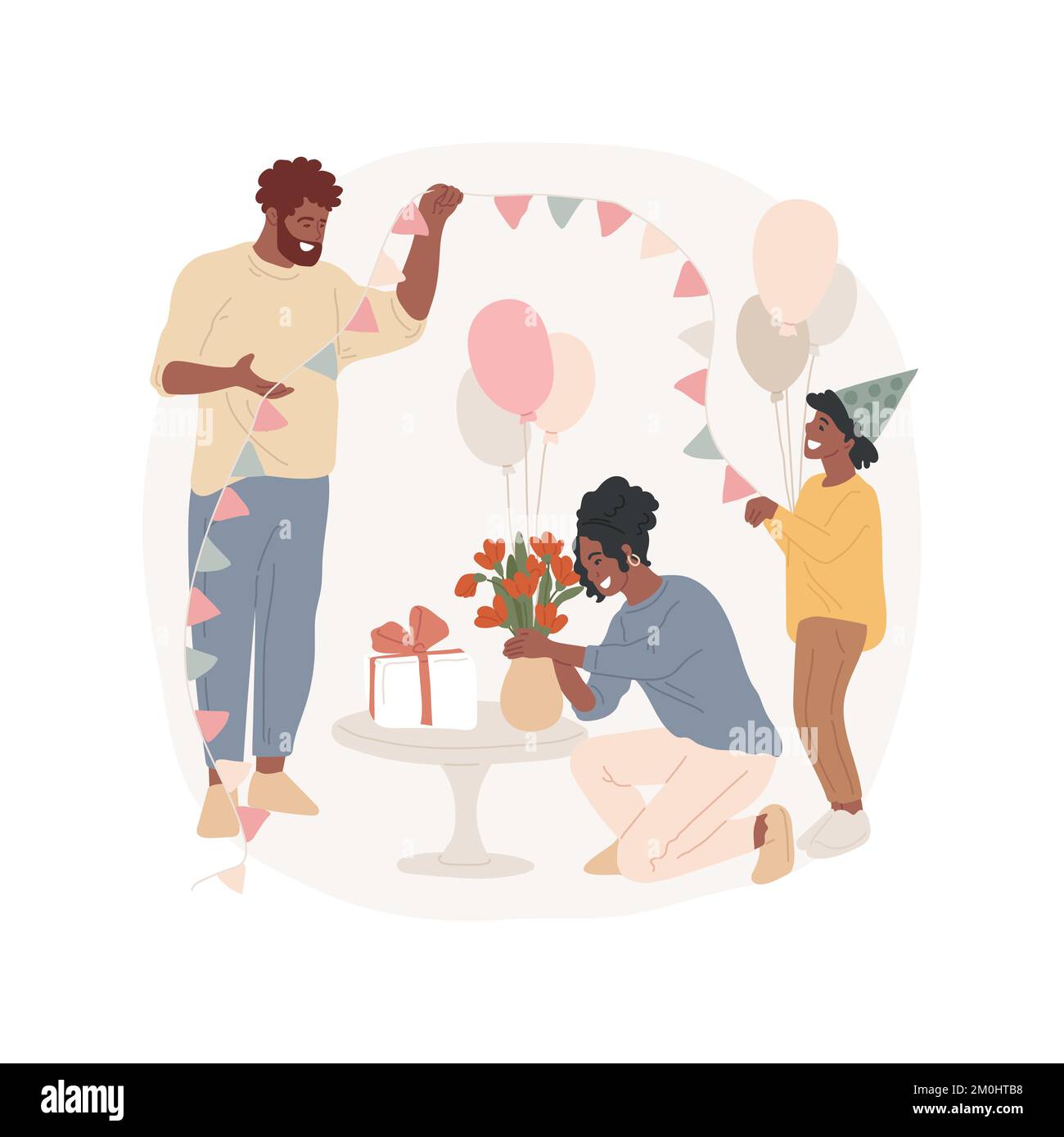 Home decoration isolated cartoon vector illustration. Getting ready for ...