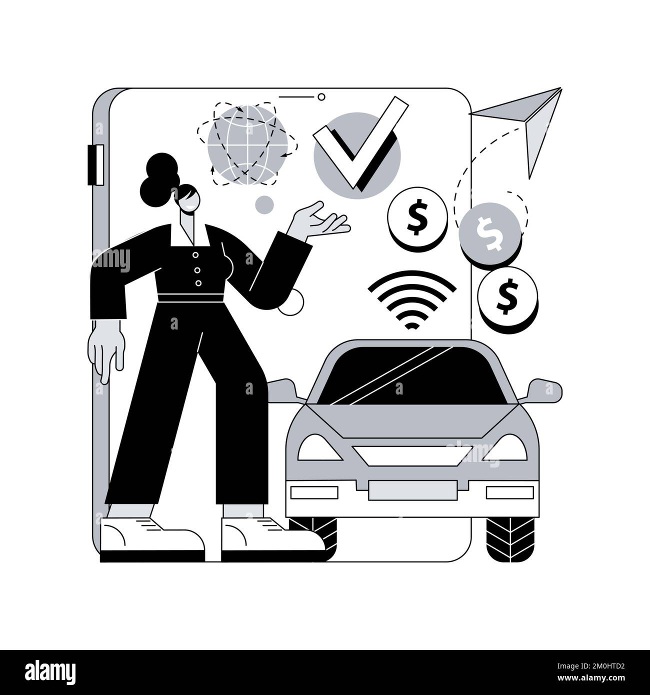 In vehicle payments abstract concept vector illustration. Payment ...