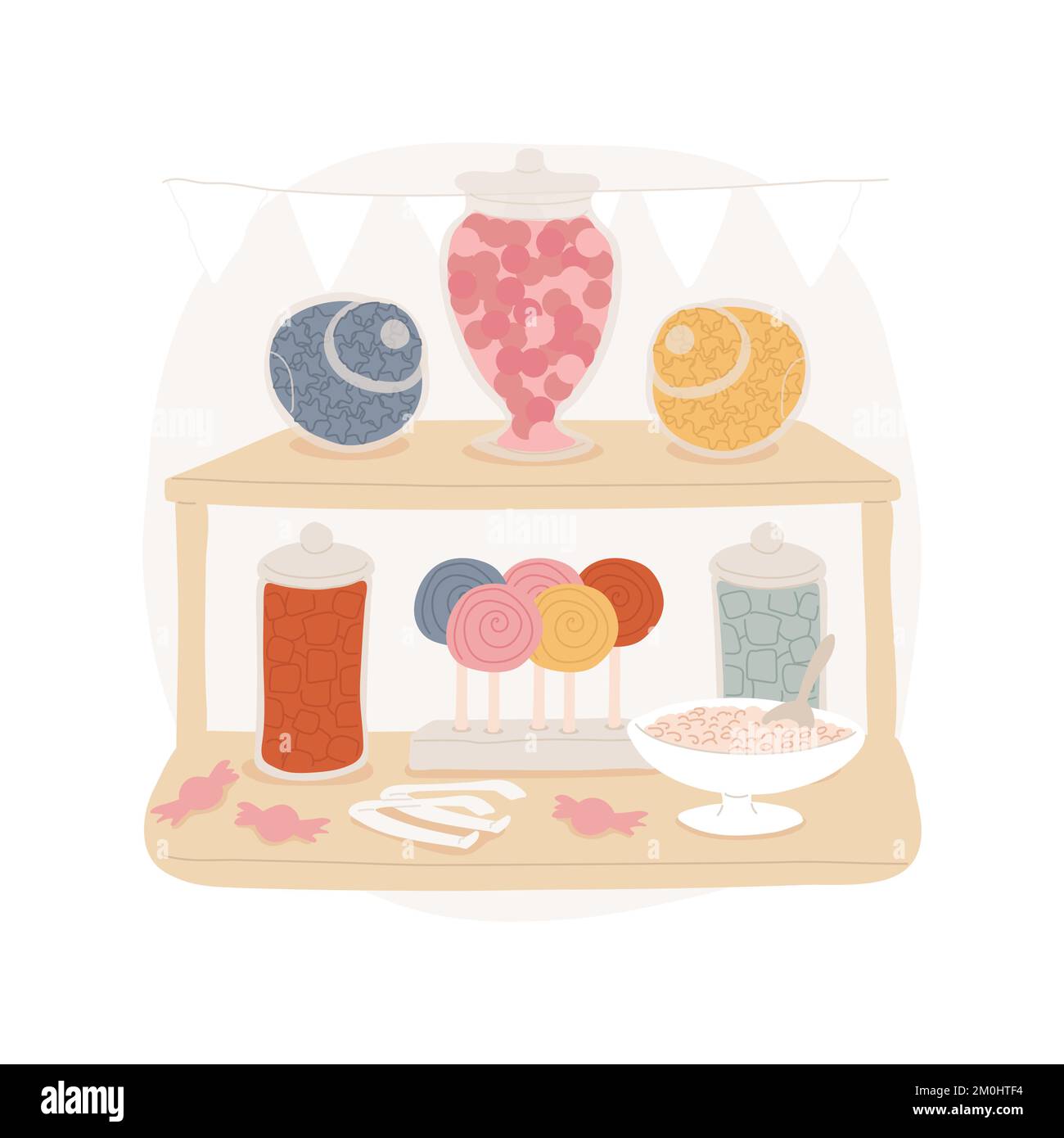 Candy station isolated cartoon vector illustration. Sweet buffet, table ...